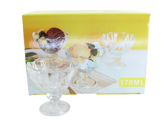 Clear Ice Cream Cups 6 Pc 170 Ml - Osbro Home