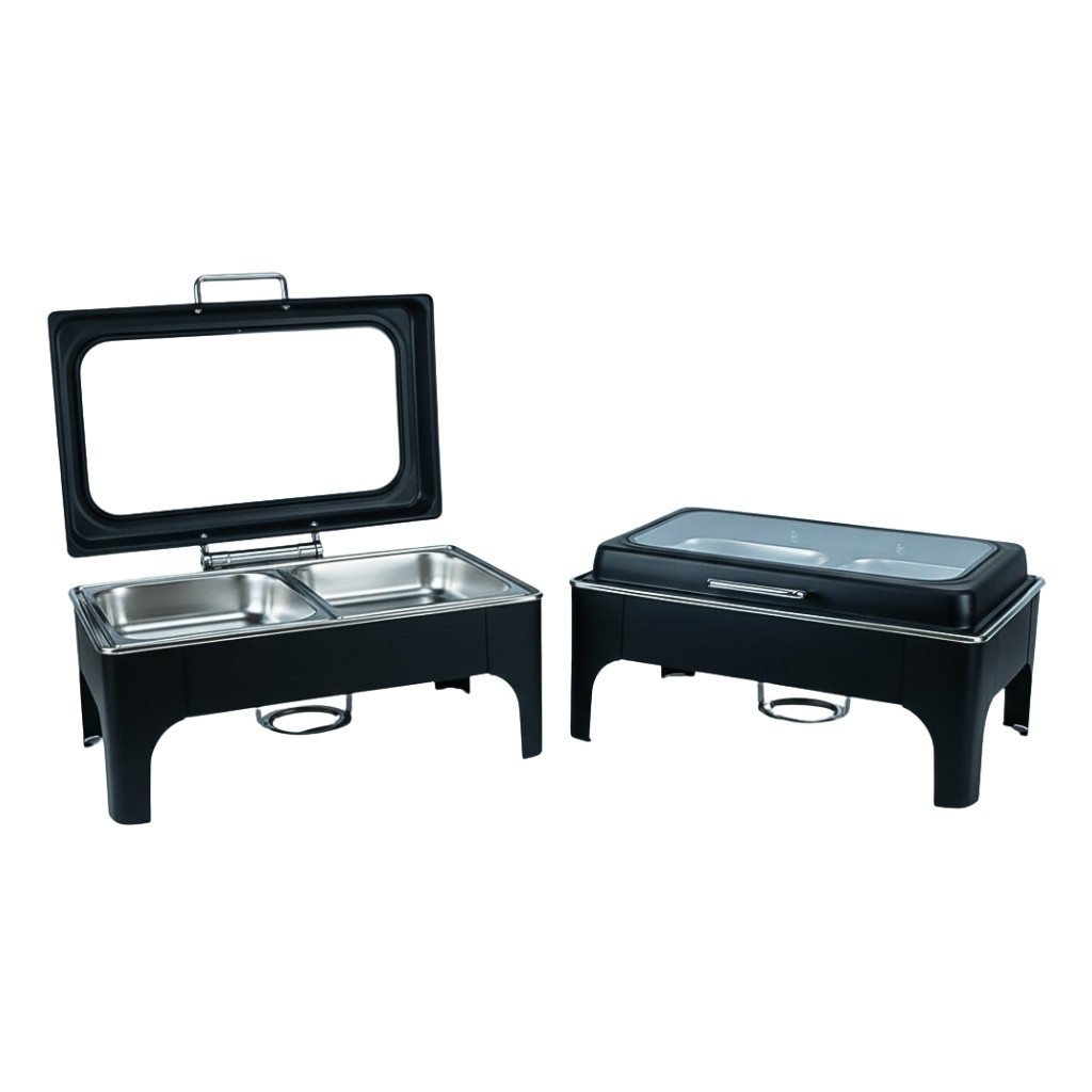 Chafing Dish 2Div 9Lt Rect Blk- YG314 - Osbro Home